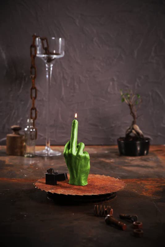 The 1 Middle Finger Candle - Flip The Bird With Fire! Burn!